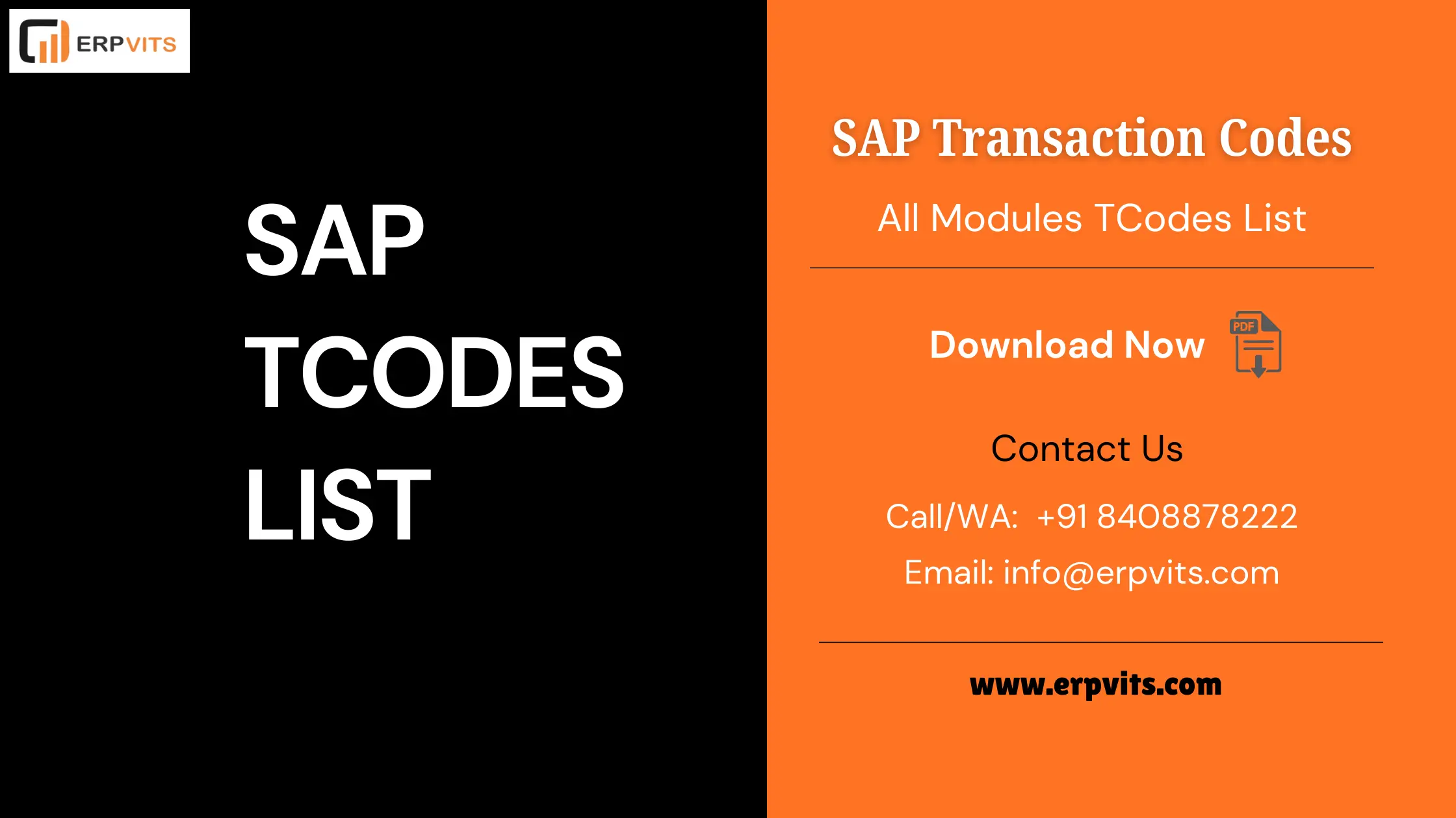 SAP Transaction Codes : Download SAP TCodes PDF List